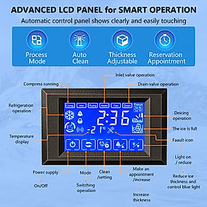 GarveeHome Commercial Ice Machine, 400Lbs Per Day with 350lbs Storage Bin, Stainless Steel Industrial Ice Cube Machine for Coffee Shop, Business Restaurant