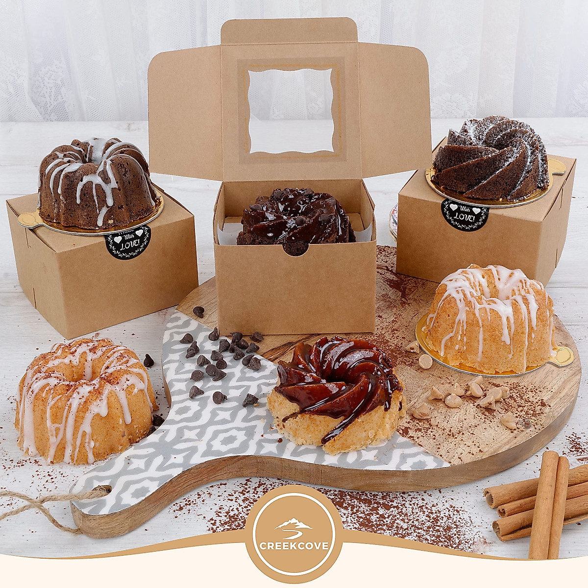 CreekCove 4" Cake Board Set Double sided Gold or Black 28 count- Round Disposable Cake Base