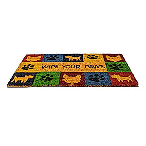 NoTrax, Wipe Your Paws, Vinyl-Backed Natural Coir Doormat, Entry Mat for Indoor or Outdoor Use, 18"x30", C12 (C12S1830WP)