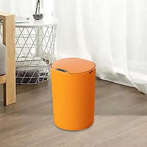 IEUDNS Automatic 14L Orange Trash Can with Lid Garbage Can, Smart Bathroom Trash Can, Touchless Trash Bin for Bedroom, Office, Living Room, Kitchen