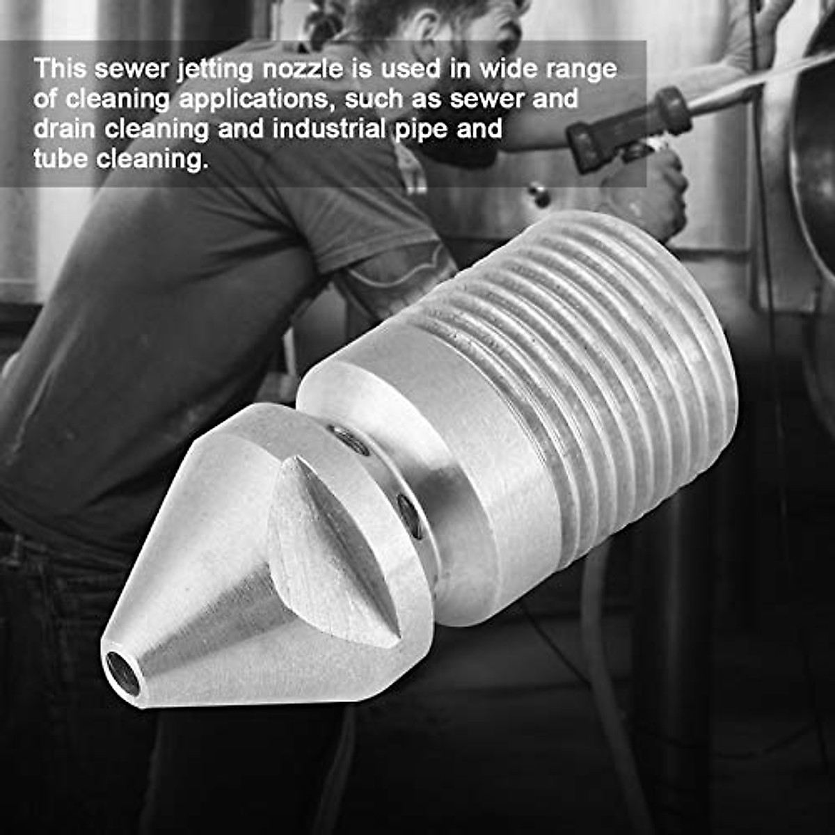 Nozzles Pressure Washer Nozzle Tip, Stainless Steel 3/8 Drain Jetter Nozzle Drain Jet Hose Nozzle Pressure Sewer Cleaning Pipe Turbo Nozzle For Garden Hose