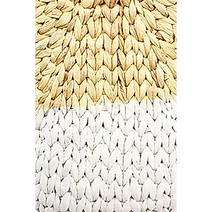 CosmoLiving by Cosmopolitan Seagrass Handmade Two Toned Storage Basket with Handles, Set of 4 17", 15", 13", 12"W, Brown