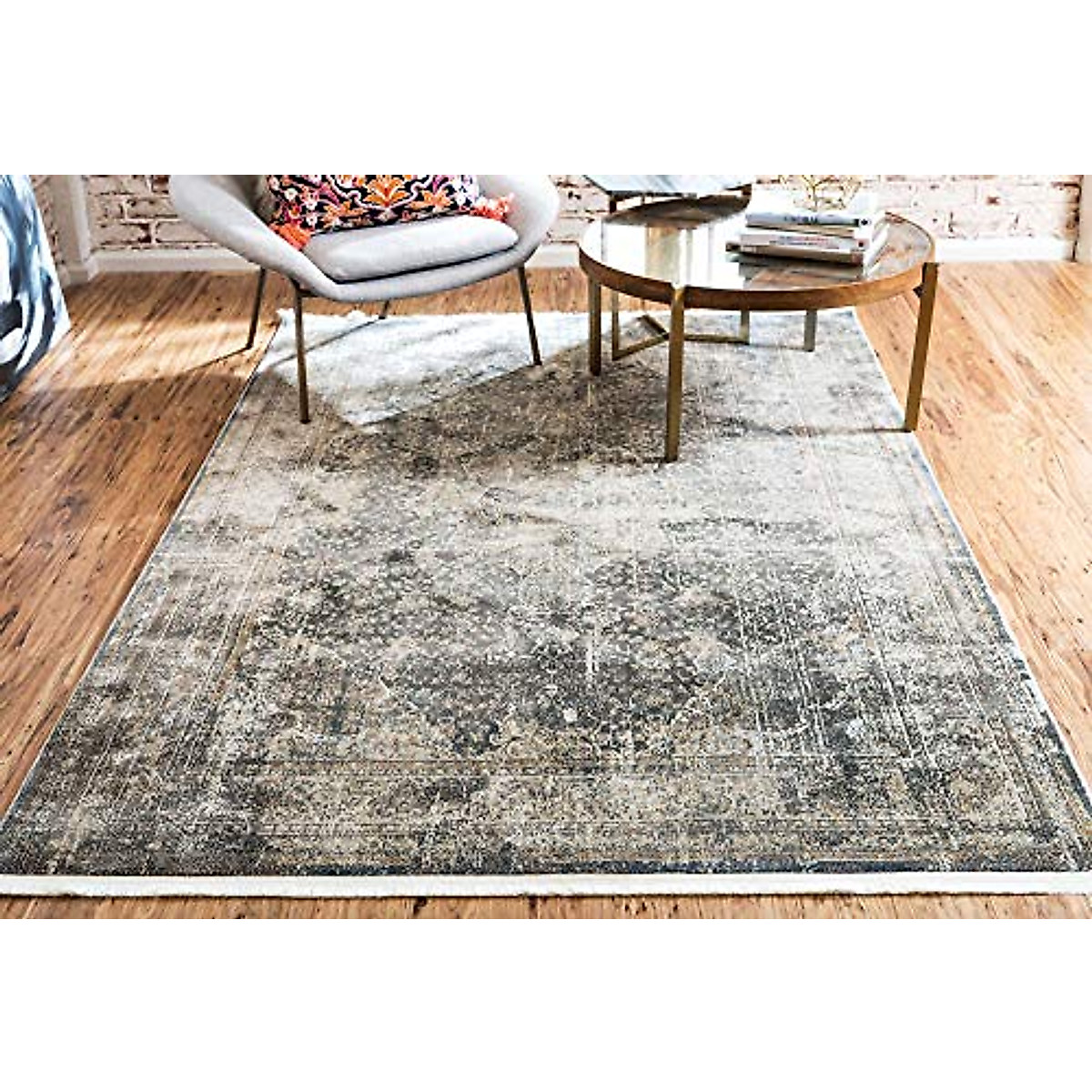 Unique Loom Baracoa Collection Area Rug - La Cabana (5' 5" x 8' Rectangle, Fume Gray/ Brown)