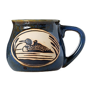 Cape Shore Handcrafted Bean Pot Stoneware 16oz Mug, Multiple Styles Available (Loon)