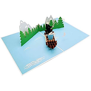 iGifts And Cards Awesome Fishing Pop Up Greeting Card - Friendship, Retirement, Happy Birthday, Father’s Day, Dad, Husband, Adventure, Get Well, Boss, Mountain Fishing Card, Card for Fisherman