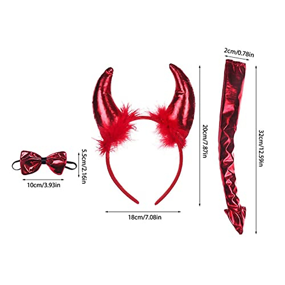 Devil Headband Horn Costume Set for Halloween Animal Creature Costume Accessory Kit