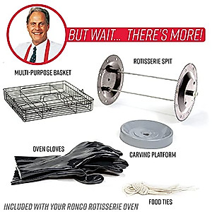 Ronco 5500 Series Rotisserie Oven, Stainless Steel Countertop Rotisserie Oven, 3 Cooking Functions: Rotisserie, Sear and No Heat Rotation, 15-Pound Capacity