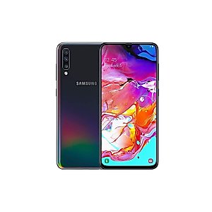 Samsung Galaxy A70 A705M 128GB DUOS GSM Unlocked Android Phone W/Dual 32MP Camera (International Variant/US Compatible LTE) - Black