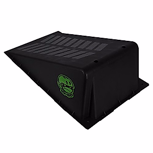 Ten-Eighty Micro Flybox Launch Ramp Set with 2 Connecting Ramps, Portable Skateboard, BMX Bike, Scooter, RC Car Ramp - Durable, Lightweight, Non-Slip Rubber Construction for Kids & Teens, Black