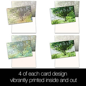 Tree-Free Greetings Sympathy Thank You Cards - Artful Designs - 16 Cards + Matching Envelopes - Made in USA - 100% Recycled Paper - 4"x6" - Sacred Trees Sympathy (TP61433)
