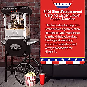 6401 Black Replacement Cart for Larger Lincoln Style Great Northern Popcorn Machines