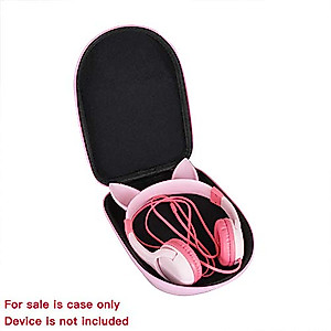 Hermitshell Hard Travel Case for iClever Boostcare Kids Headphones Girls - Cat Ear Wired Headphones for Kids on Ear (Pink)