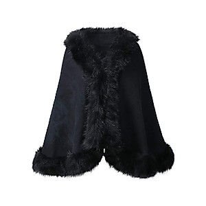 Obosoyo Women's Pashmina Shawl Cloak Cape Shawls and Wraps for Evening Dresses Shawl Wrap Cape Bridal Wedding Party Winter