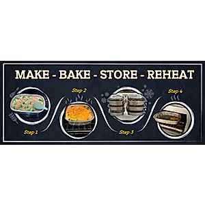 ShopexZone ReHeatables Aluminum Food and Storage Containers Reusable and Disposable Tray with Lids Freezer Oven Safe Meal Prep Baking Roasting Storing Reheating Perfect for Holidays | Large, 2 Pack