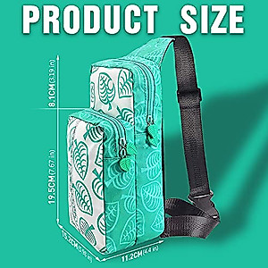 INFURIDER Portable Travel Carrying Case for Nintendo Switch,Fashion Leaf Design Shoulder Bag Storage Backpack Case for Switch/Switch Lite, Games Holder Case and Cell Phone