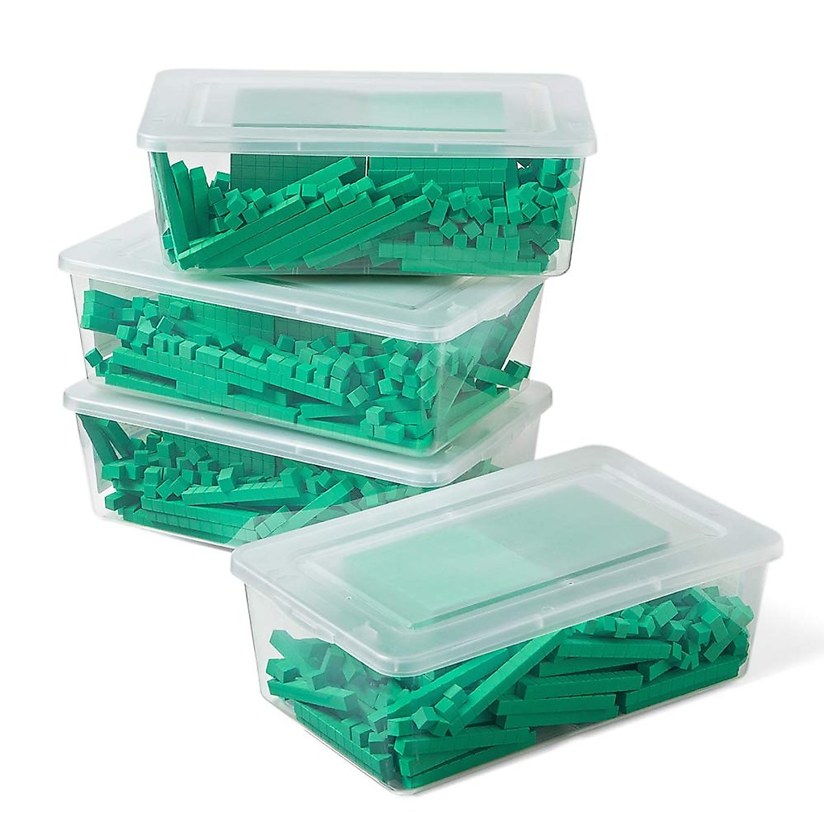 hand2mind Green Foam Base Ten Blocks Complete Set, Place Value Blocks, Counting Cubes for Kids Math, Base Ten Blocks Classroom Set, Math Blocks Kindergarten, Base 10 Math Manipulatives (Set of 644)