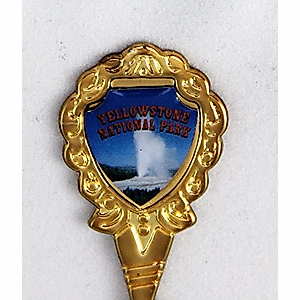Yellowstone Wyoming Souvenir Gold Plated Collectible Twist Spoon 5" lpco