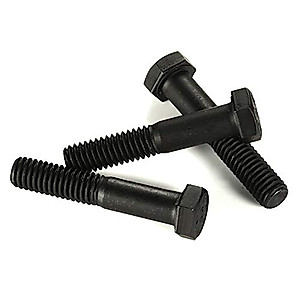1/4-20 x 2“ Hex Head Screw Bolt, Half Threaded, Alloy Steel Grade 8.8, Black Oxide Finish, Quantity 20