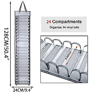 ArtsyCase, Vinyl Roll Holder Storage Rack with 24 Compartments,Diamond Painting Canvas Craft Storage Organizer Wall Mount Over The Door Organizer for Vinyl Sheets Wrapping Paper Design Drawings(2Pcs)