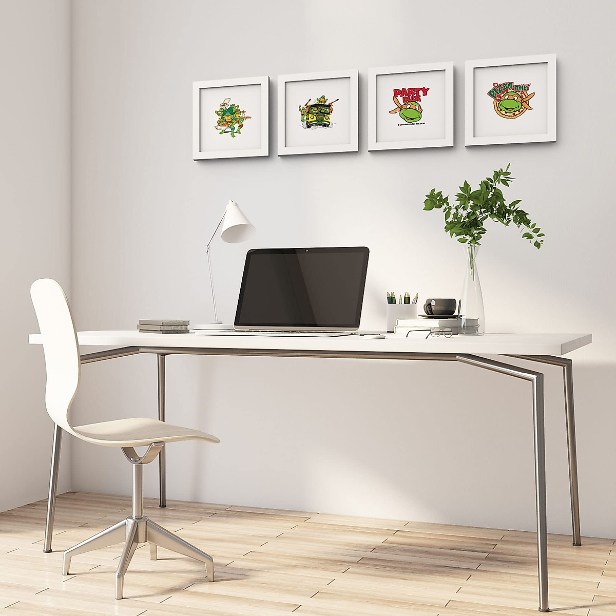 Trends International Gallery Pops Nickelodeon Teenage Mutant Ninja Turtles - Party Wagon Wall Art Wall Poster, 12" x 12", White Framed Version