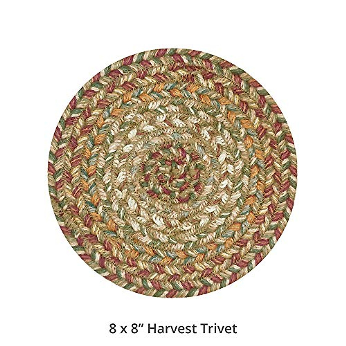 Homespice Harvest Premium Jute Braided Trivet 8" (Set of 6) Round Beige, Tan Reversible, Natural Jute Yarn Rustic, Country, Primitive, Farmhouse Style - 30 Day Risk Free Purchase