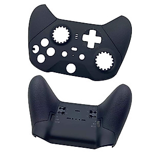 Cowhilan Replacement Front Back Housing Shell Faceplate Case Repair Parts Compatible with Xbox One Elite Series 2 Controller (Black)