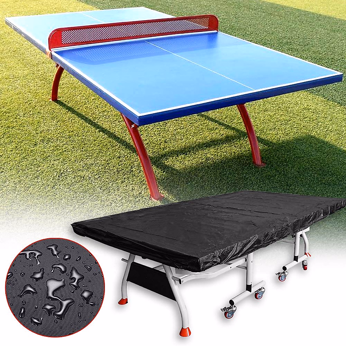 Lumpna Pingpong Table Cover, Foldable Oxford Fabric Table Tennis Cover, Sun Proof/Rain Proof/Dust Proof Protective Cover for Indoor/Outdoor Home Yard Playground School