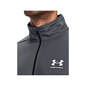 Under Armour Men's Pique Track Jacket, Pitch Gray (012)/White, Medium