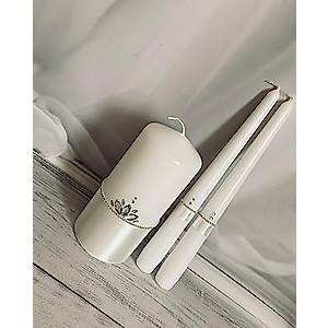 Magik Life Unity Candle Set for Wedding - Wedding Unity Set for Reception and Ceremony - Candle Sets - 6 Inch Pillar and 2 * 10 Inch Tapers