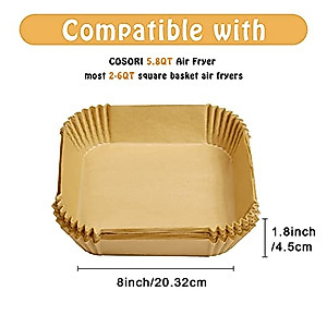 SIUDANGKA Air Fryer Disposable Paper Liner for COSORI Air Fryer, 100 Pcs Non-Stick Parchment Liners Compatible with COSORI CP150-AF COSORI Pro Air Fryer Oven Combo