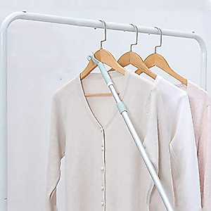 Long Reach Stick with Hook Telescoping Long Reach Closet Pole 45.67" Adjustable Long Reach Stick Clothes Poles Extending Closet Hook Pole(Blue)