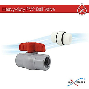 Max Water 2 Stage (Sediment, Odor & Improving Taste) Whole House (20 inch x 4.5 inch), Water Filtration System with PVC Ball Valve, Pressure Gauge & Housing Wrench - Sediment + GAC - 1" Inlet/Outlet