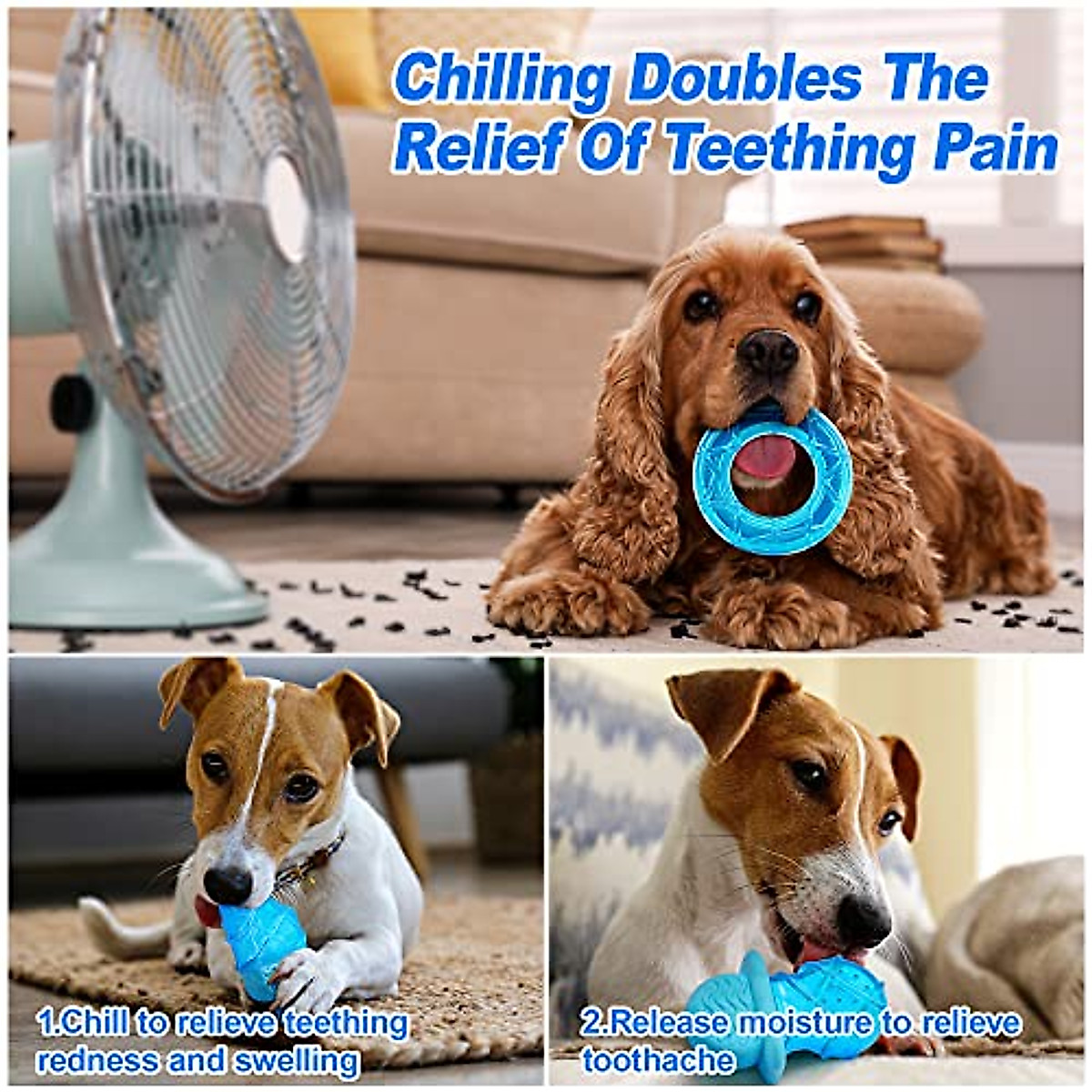 ADDPETS Puppy Toys Frozen 3 Pack for Teething Puppies,Puppy Chew Toys for Teething Relieve Teething Pain Itching, Fillable Puppy Teething Toys,Floating Puppy Chew Toys,Teething Comfort in Summer