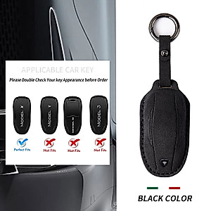 CROWEIPT for Tesla Model X Key Fob Cover Holder Keychain Case Suede Leather for Tesla Model X Smart Remote Accessories