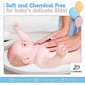 LUXEURS Diaper Changing Basket - Shelf Basket - Extra Large in Size - Cotton Rope Changing Table Topper Storage Basket, Thick Foam Pad with Removable Cotton Cover - Storage Bag