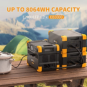 pecron EB3000-24V 3072Wh Expansion Battery for E2000LFP Portable Power Station,100W USB-C & DC12V/30A LiFePO4 Extra Battery Emergency Power Backup for Home Van Outdoor