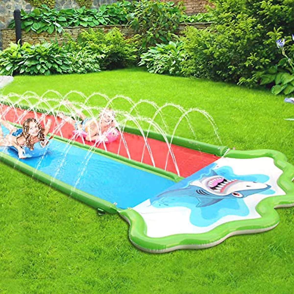 MOYRGG Slip and Slide Inflatable Water Slides Lawn Toy with 2 Bodyboards - 20x6ft 10 lb Slip Slide Heavy Duty Summer Toy with Sprinkler for Kids Adults Backyard Outdoor Water Play