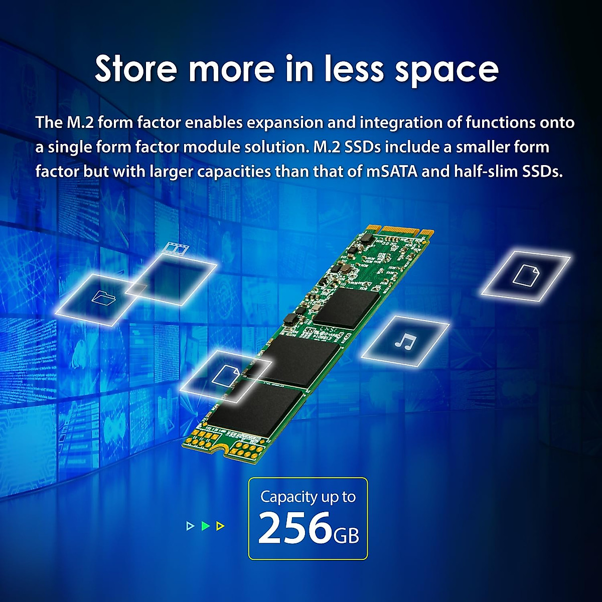 Transcend 256GB MTS800S M.2 2280 SATAIII SSD, Internal Solid State, Compatible with Laptop & PC Desktop, MLC - TS256GMTS800S
