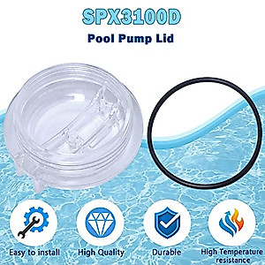 Gekufa SPX3100D Pool Pump Lid for Compatible with Hayward Super II Pump SP3000 Series Models SP3007(eeaz), SP3010(eeaz), Include SPX3000S Strainer Cover O-Ring Replacement Thread Strainer Cover