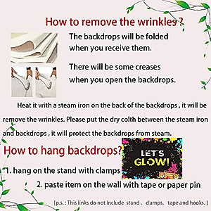 Glow Neon Splatter Photography Backdrop Vinyl Glowing in The Dark Party Decoration Teens Let's Glow Birthday Banner Photo Background Supplies Photo Booth Studio Props 5x3ft