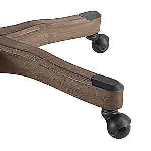 Linon Natural Linen Upholstered Swivel Wooden Base Clayton Office Chair