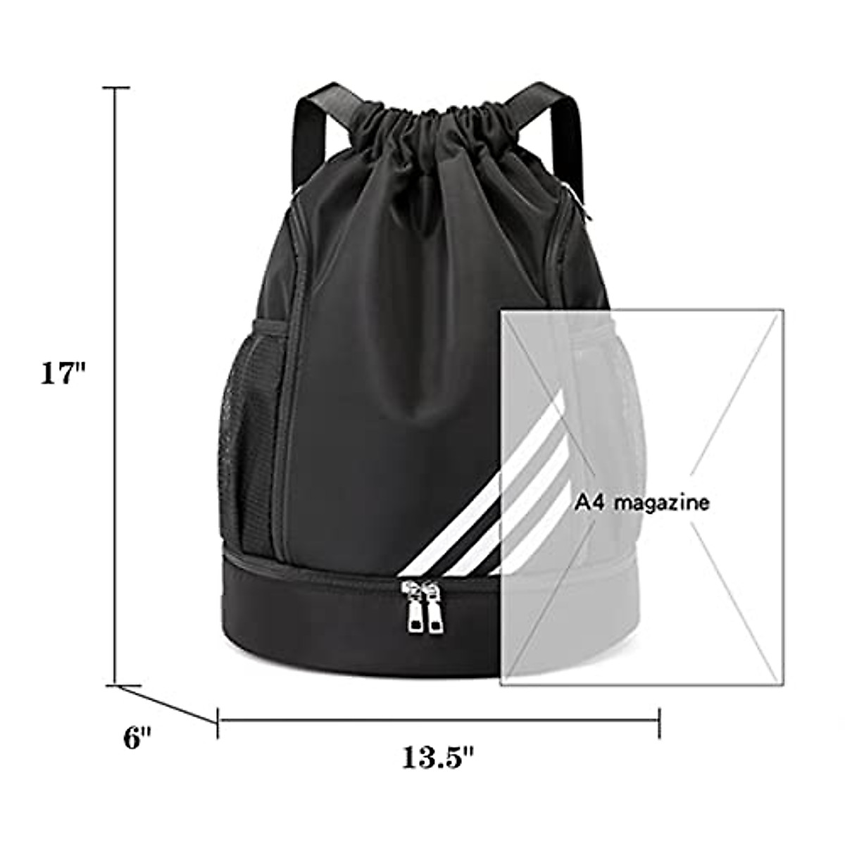 Votachin Sports Backpack Large Capacity Fitness Backpack Drawstring Basketball Bag Waterproof Fashionable Backpack Sport Bag Unisex(Orange)