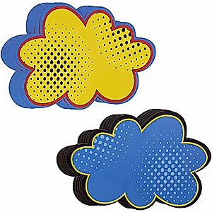 60 Pack Superhero Bulletin Board Decorations for Classroom Decor, Comic Book Bubble Cutouts (5x7 in)