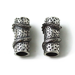 LynnAround Pewter Norse Nordic Viking Dragon Beard Beads Rings, Dwarven Dreadlock Pirate Medieval Hair Beads, Pagan Jewelry