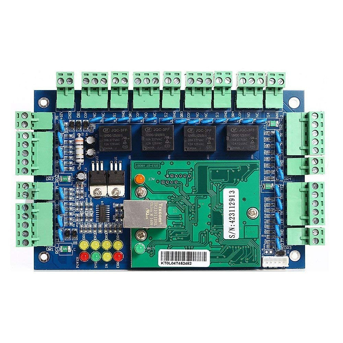 MENGQI-CONTROL 4 Doors Complete TCP/IP PIN Code RFID Card/Fob Access Control Systems with North American Standard Electric Strike for Latch Doors Keypad Reader 110V Power Supply APP Remote Open Door