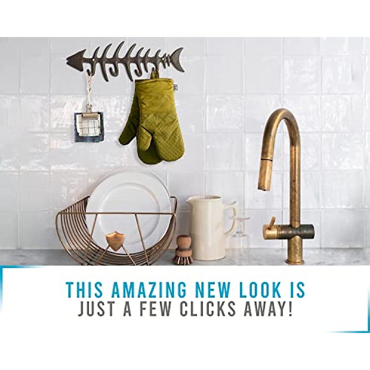 Comfify Decorative Fish Bones Wall Mounted Towel Rack Stylish Cast Iron Hanger with 4 “Fish Bones” Hooks for Towels, Robes and More - Includes Screws and Anchors - in Brown