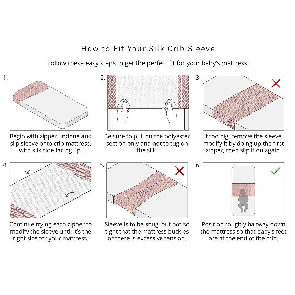 SLEEPY SILK - Baby Silk Crib Sleeve | Silk Crib Sleeve for Baby Hair Loss | Silk Baby Crib Bedding in 25 Momme Mulberry Silk | SIDS Safe Silk Crib Slip for Baby | Ivory White