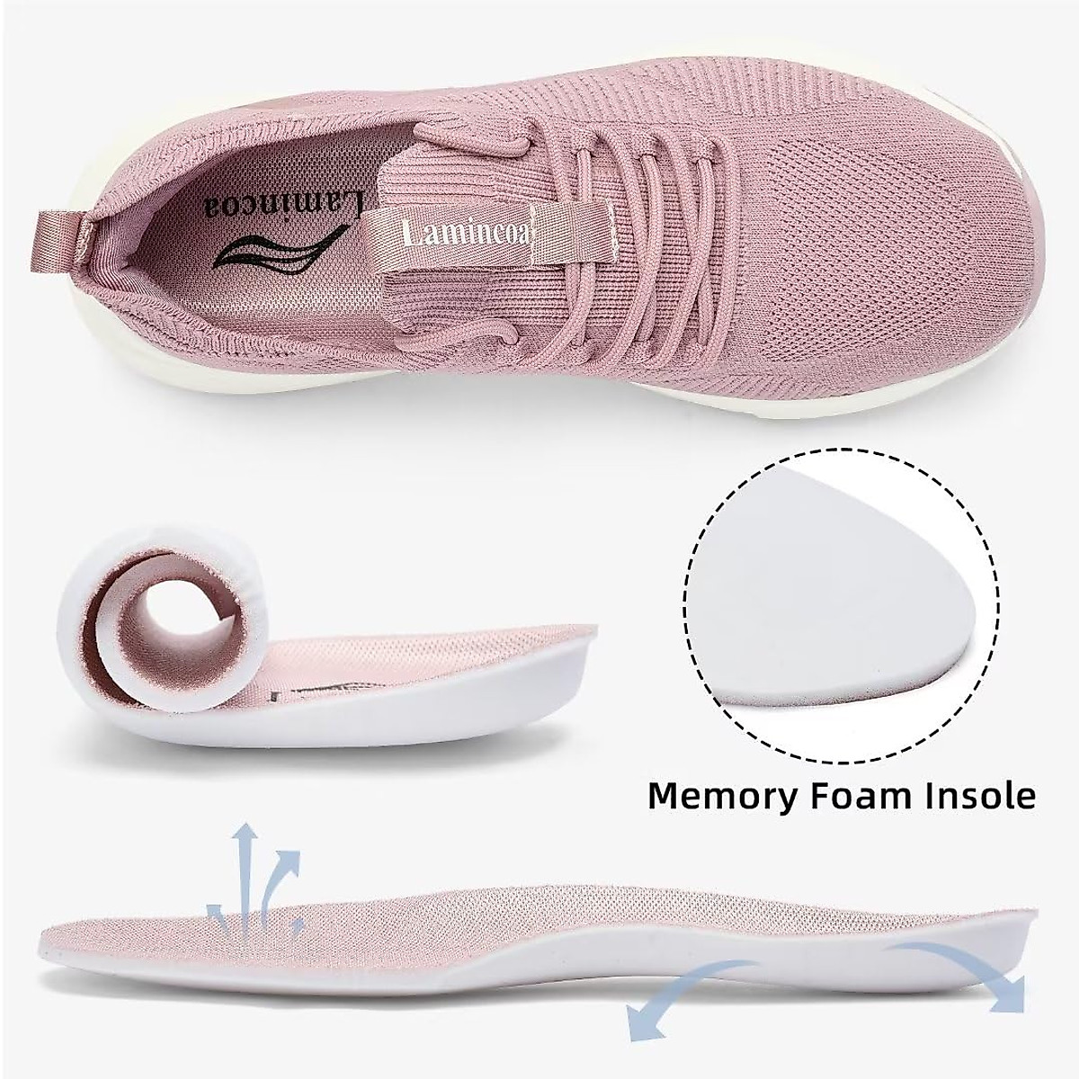 ZOOMCO Women's Walking Sneakers Running Shoes Slip On Workout Lightweight Tennis Memory Foam Shoes for Gym Sport Travel
