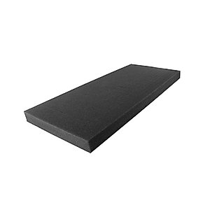 FoamRush 0.5" x 24" x 72" Charcoal High Density Upholstery Foam Cushion, Upholstery Sheet, Foam Padding, Seat Replacement, Wheelchair Seat & Chair Cushion Replacement, Square, Made in USA