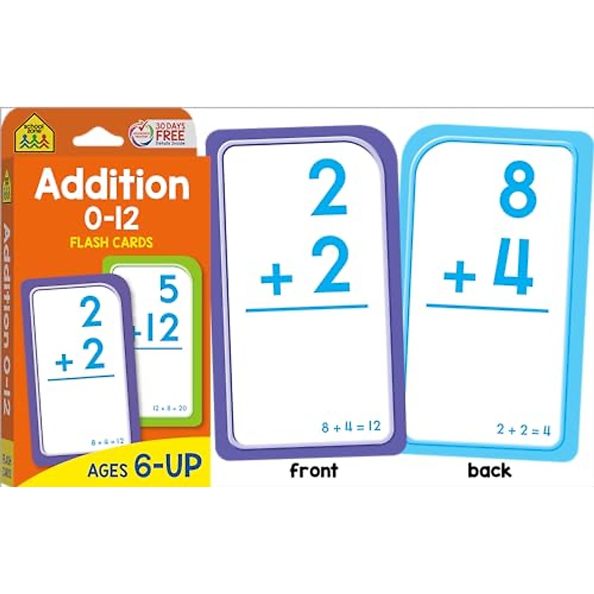 School Zone - Get Ready Flash Cards Addition & Subtraction 2 Pack - Ages 6 to 7, 1st Grade, 2nd Grade, Addition, Subtraction, Early Math, Problem-Solving, and More